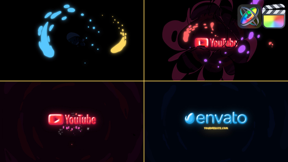 Neon Drops Logo for FCPX, Apple Motion Templates | VideoHive