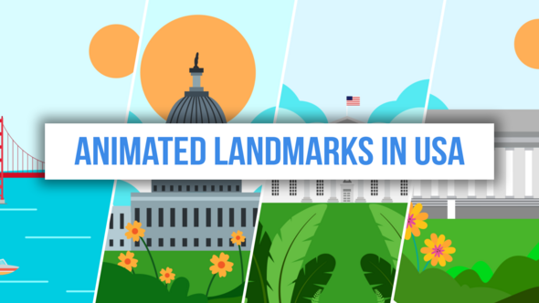 Animated Landmarks In USA, After Effects Project Files | VideoHive