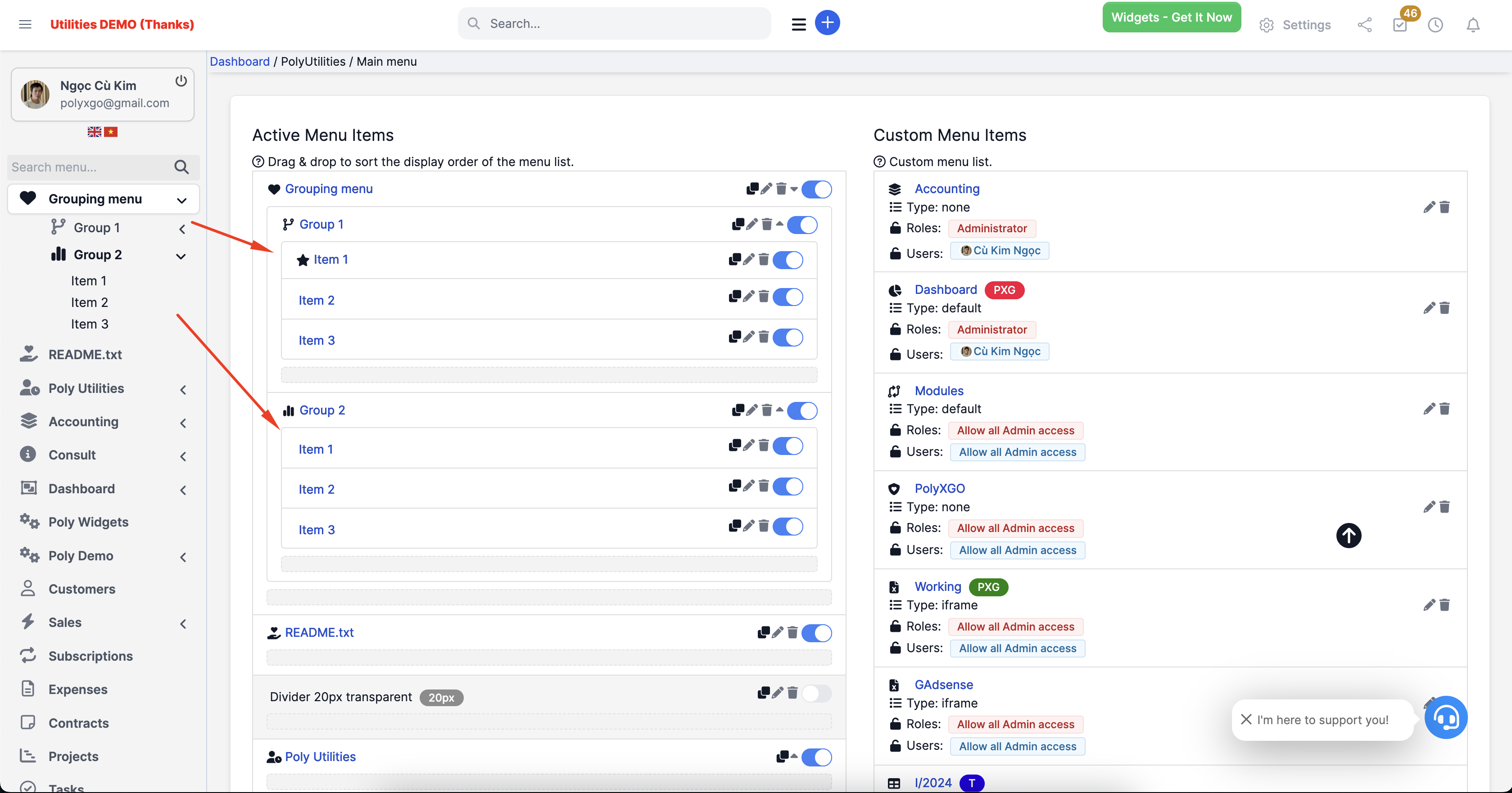PolyUtilities for Perfex CRM: Quick Access Menu, Custom JS, CSS, and ...