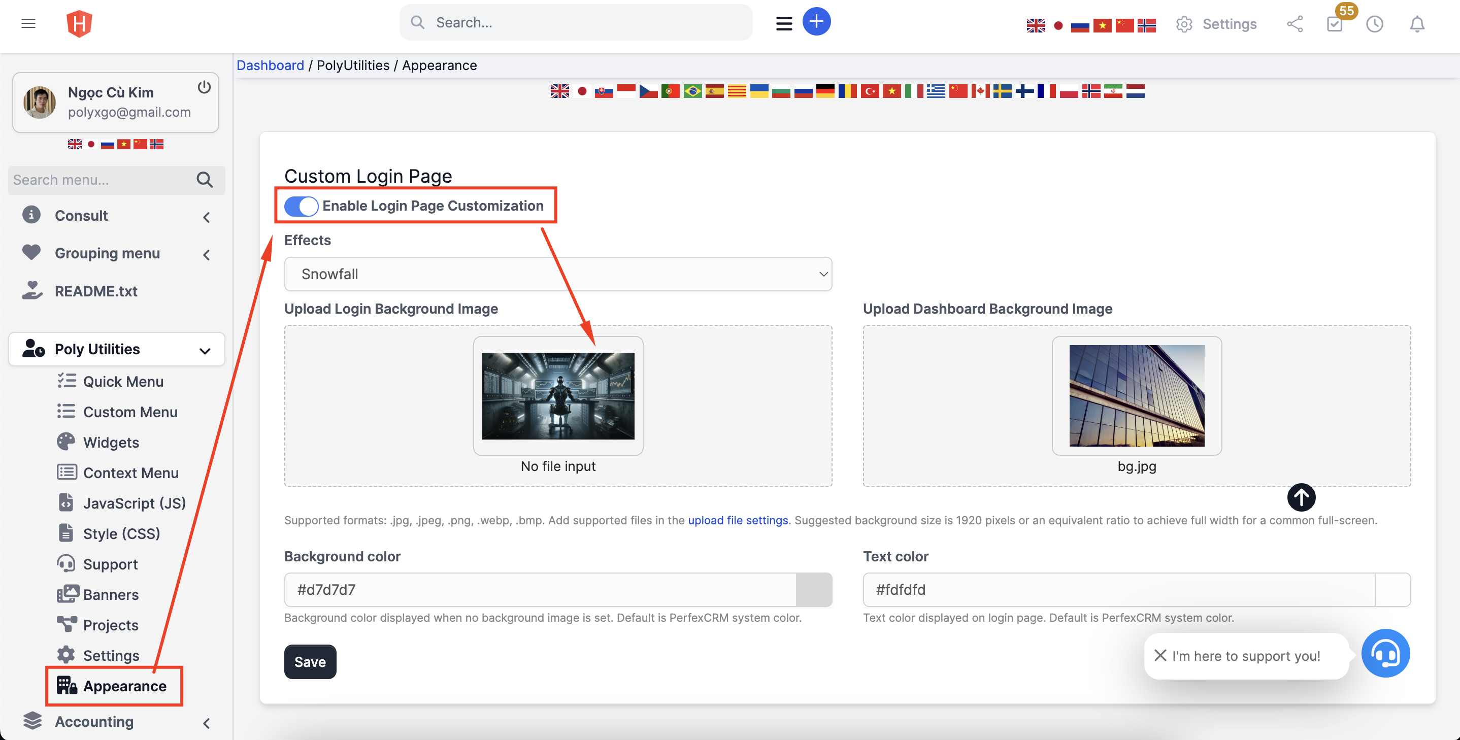 PolyUtilities for Perfex CRM: Quick Access Menu, Custom JS, CSS, and More by polyxgo