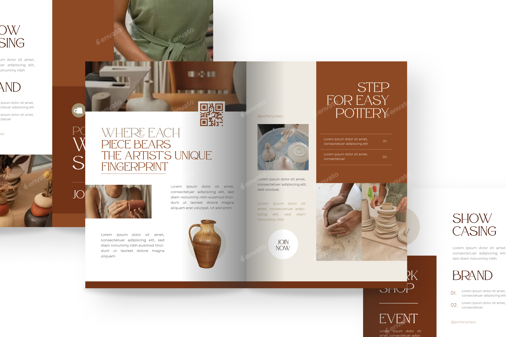 Pottery Workshop - Bifold Brochure, Print Templates | GraphicRiver