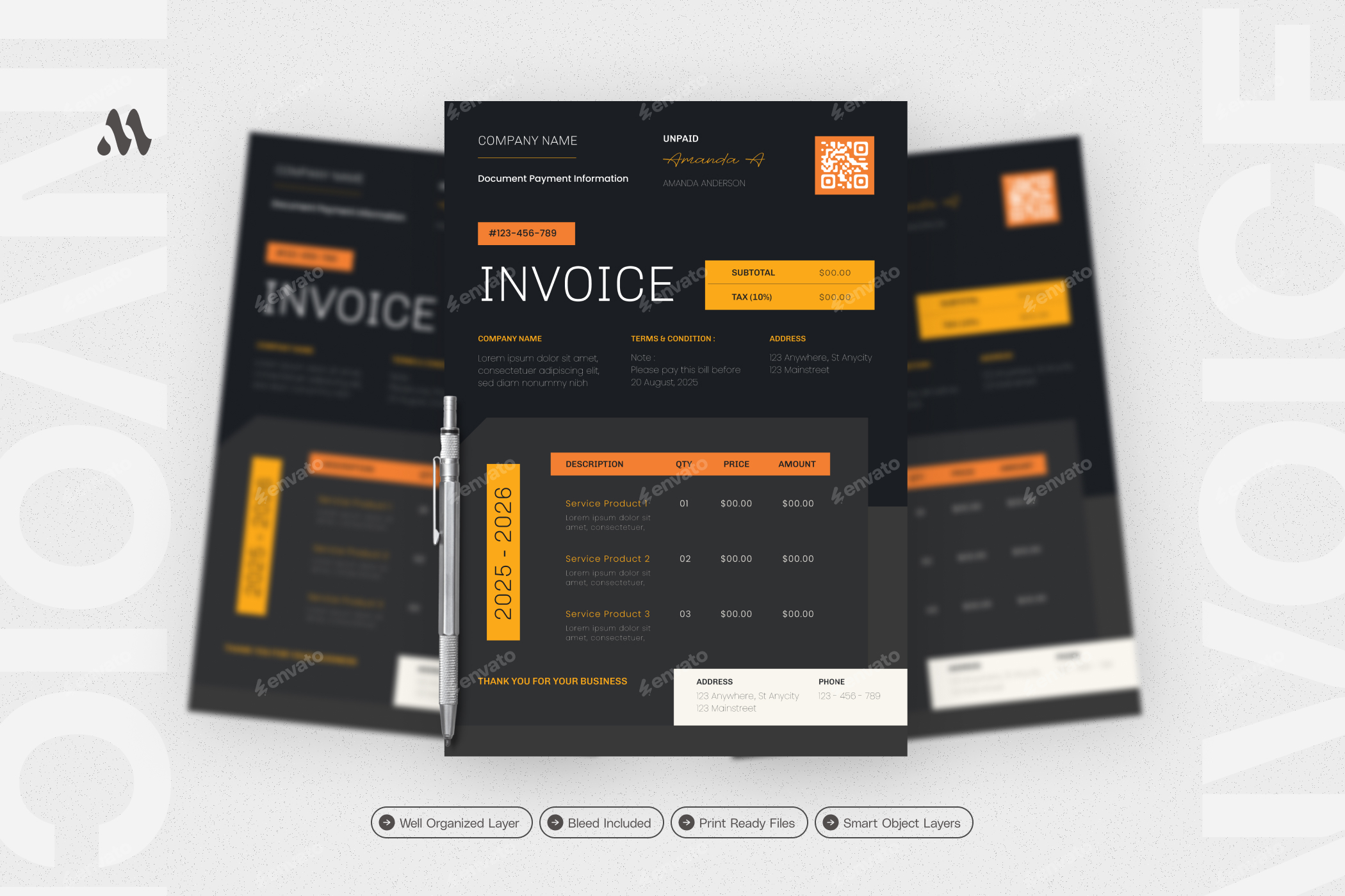 Navy Payment - Invoice, Print Templates | GraphicRiver