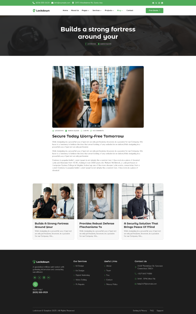 Lockdown - CCTV & Security Elementor Template Kit by starplate | ThemeForest