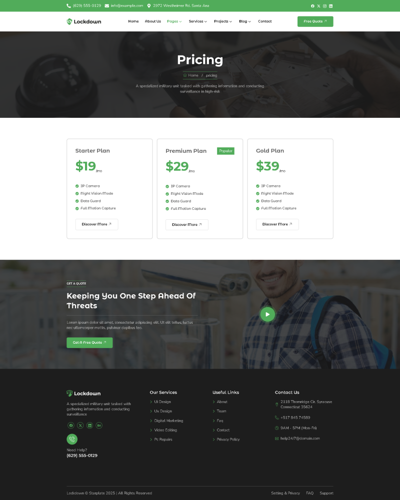 Lockdown - CCTV & Security Elementor Template Kit by starplate | ThemeForest