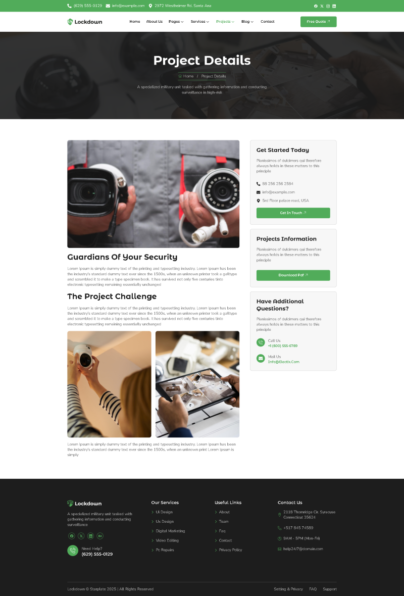 Lockdown - CCTV & Security Elementor Template Kit by starplate | ThemeForest