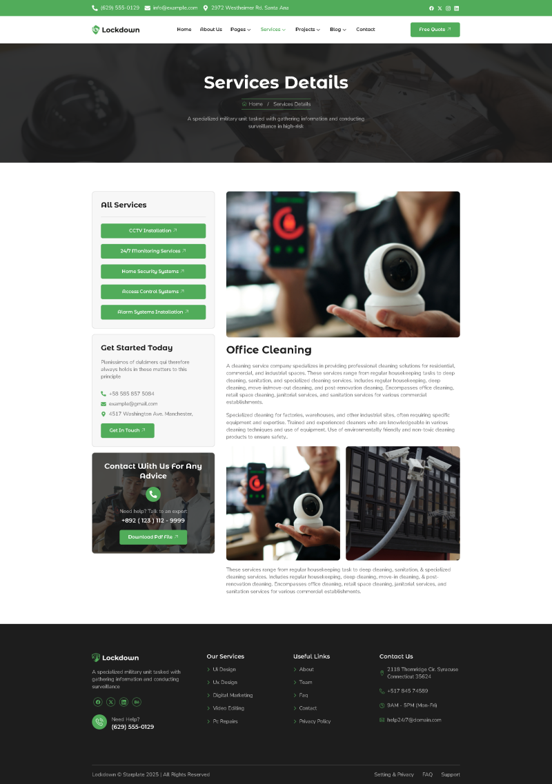 Lockdown - CCTV & Security Elementor Template Kit by starplate | ThemeForest