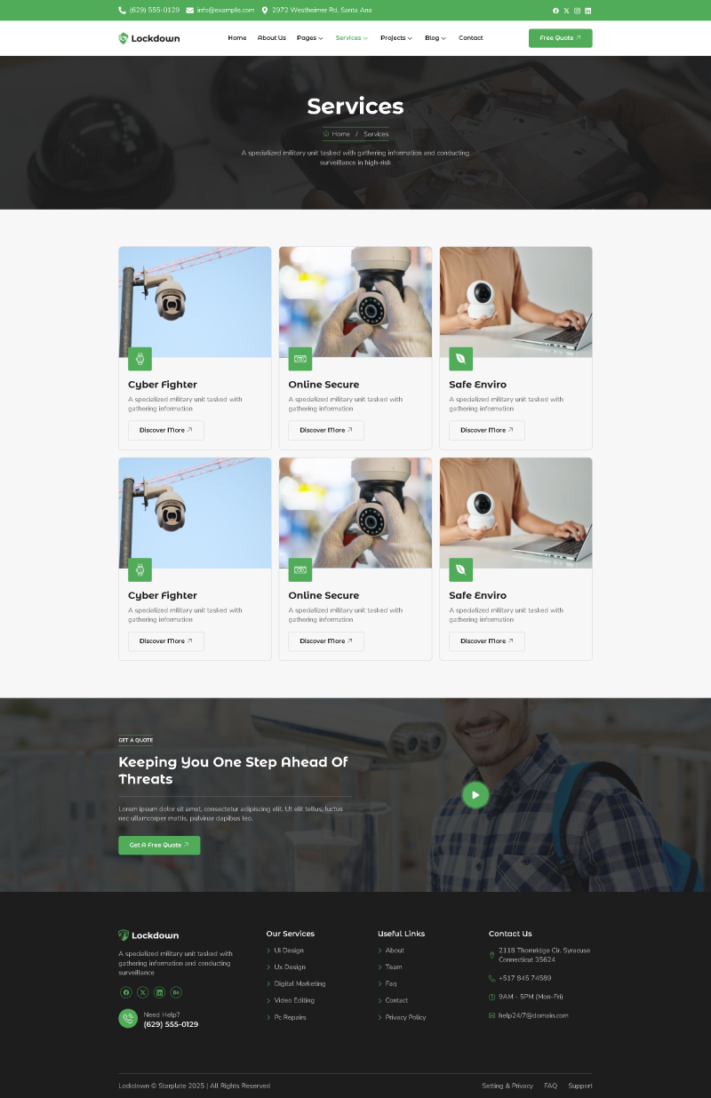 Lockdown - CCTV & Security Elementor Template Kit by starplate | ThemeForest