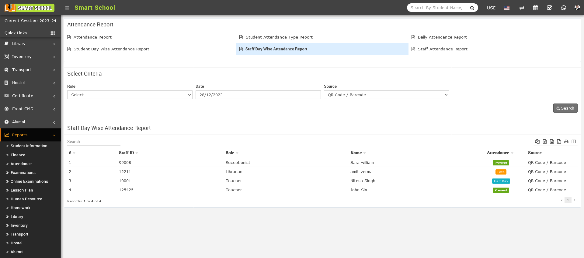 Smart School QR Code Attendance by QDOCS | CodeCanyon