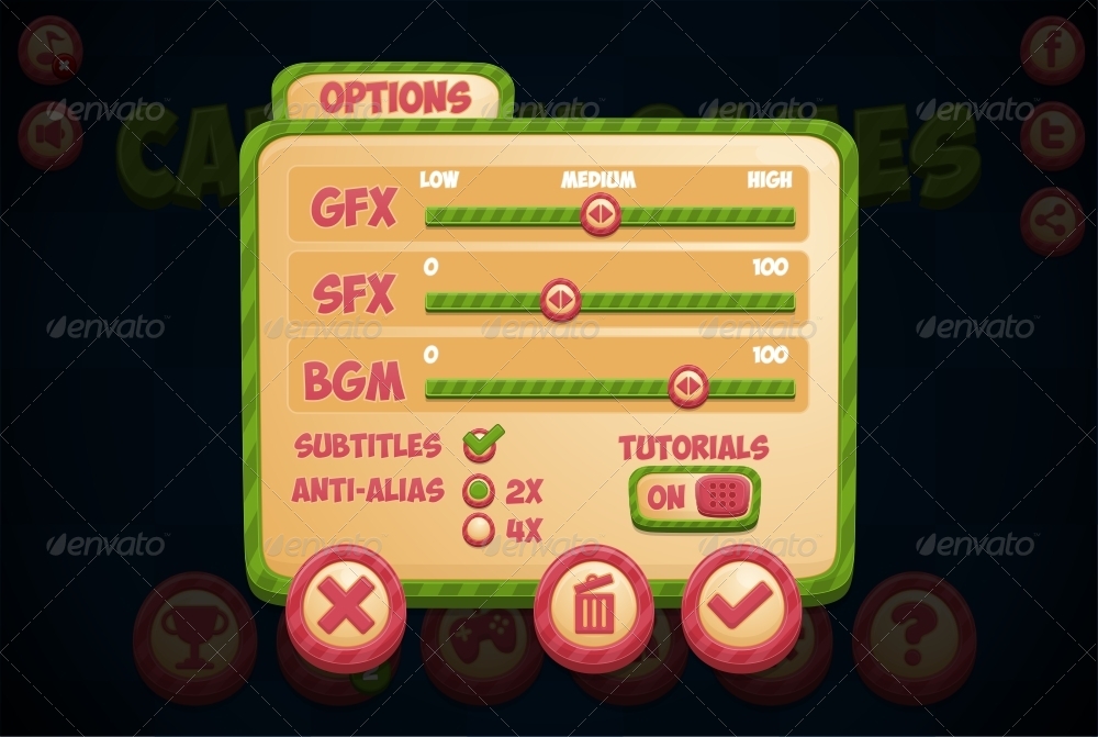 Cartoon Games GUI Pack, Game Assets | GraphicRiver