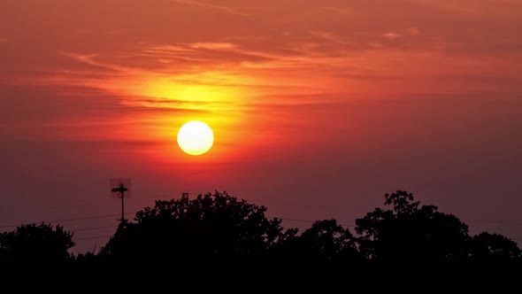 4K Timelapse Amazing Big Red Sunset, Stock Footage | VideoHive