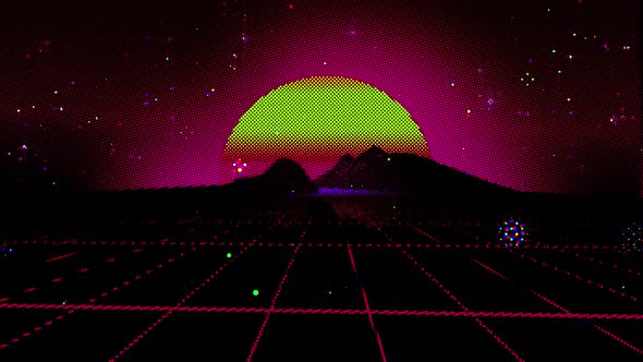 80s Retro Background, Motion Graphics | VideoHive