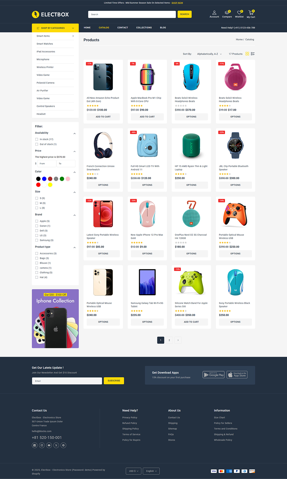 Electbox - Multipurpose Electronics Store Shopify 2.0 Responsive Theme by codezeel