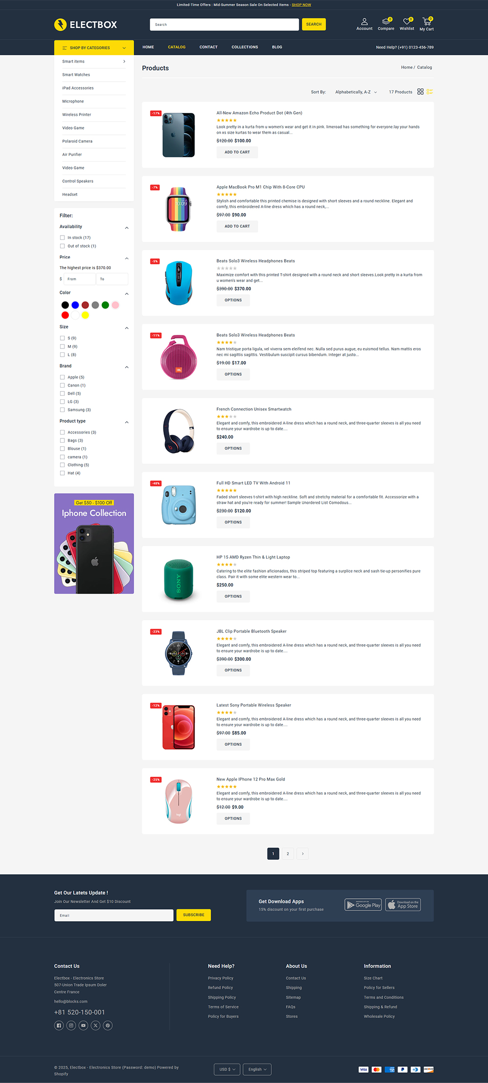 Electbox - Multipurpose Electronics Store Shopify 2.0 Responsive Theme by codezeel