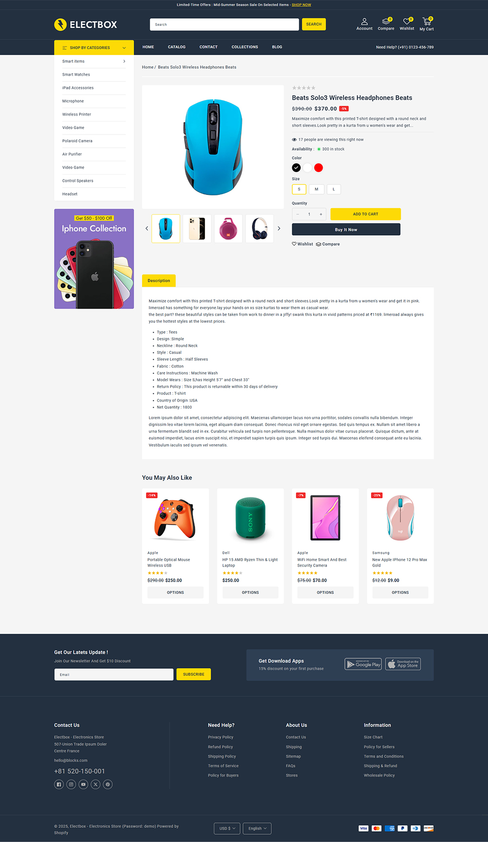 Electbox - Multipurpose Electronics Store Shopify 2.0 Responsive Theme by codezeel
