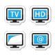 TV Monitor, Screen Icons Set by RedKoala | GraphicRiver