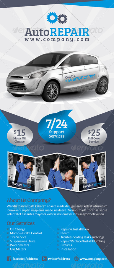 Automobile Repair Billboard Template, Print Templates | GraphicRiver