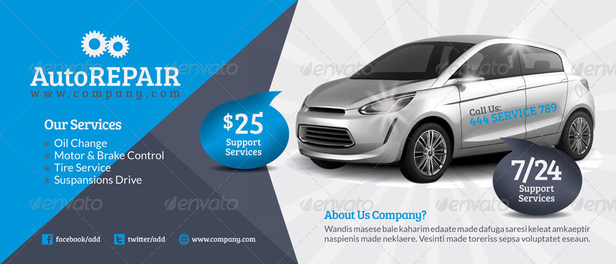 Automobile Repair Billboard Template, Print Templates | GraphicRiver