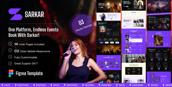 Sarkar - Conference & Events Figma Template by BuddhaThemes | ThemeForest
