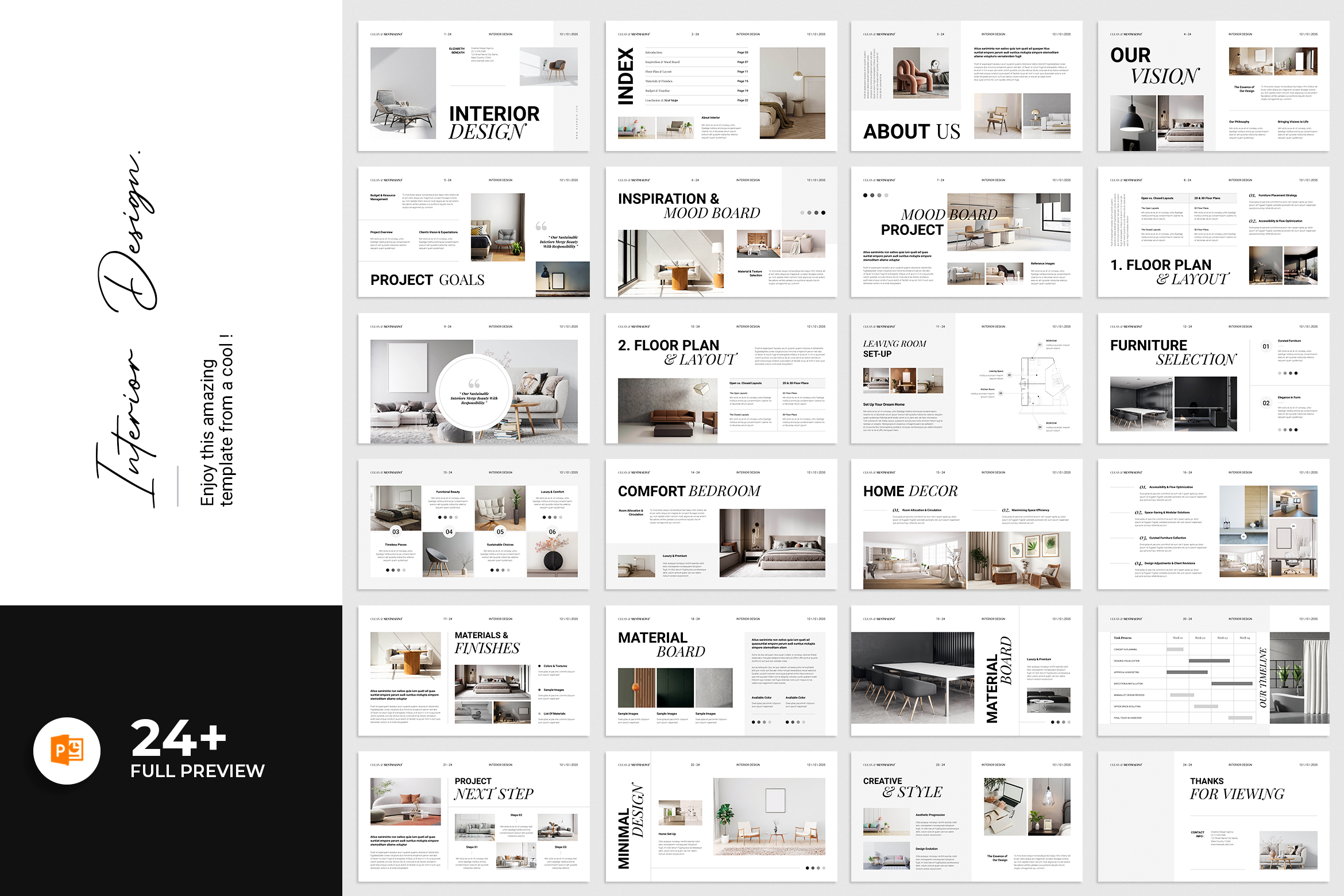 Interior Design Presentation Powerpoint Template, Presentation Templates