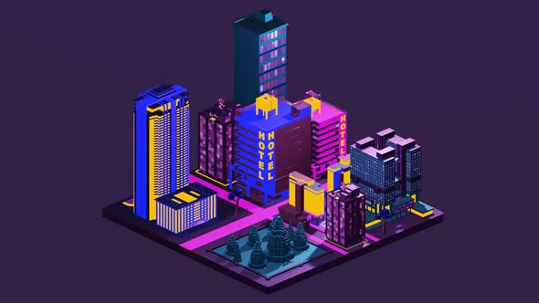 Temple among big cities, Motion Graphics | VideoHive