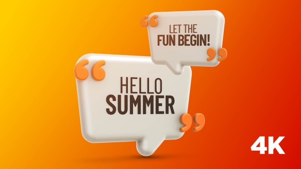 Inspirational Quote: Hello summer let the fun begin, Motion Graphics