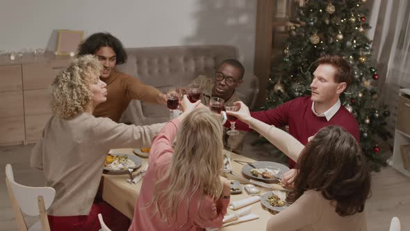Group of Diverse People Celebrating New Year, Stock Footage | VideoHive