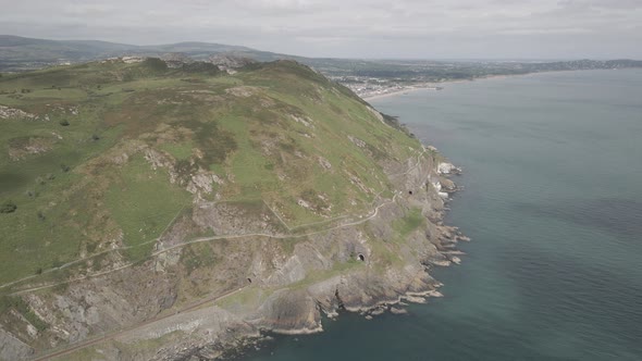 Bray Town Revealed Behind Bray Head Mountain Surrounded By Bright Blue ...