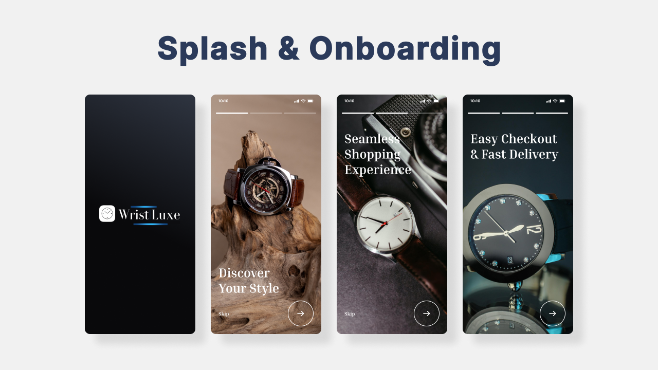 WristLuxe - D2C Watch eCommerce Store Flutter Mobile App Template | Android & iOS UI Kit by ...