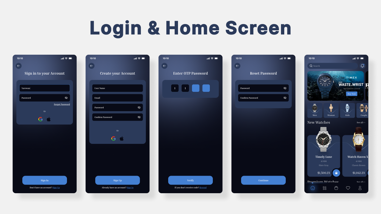 WristLuxe - D2C Watch eCommerce Store Flutter Mobile App Template | Android & iOS UI Kit by ...