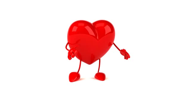 Fun 3D cartoon heart walking and presenting, Motion Graphics | VideoHive