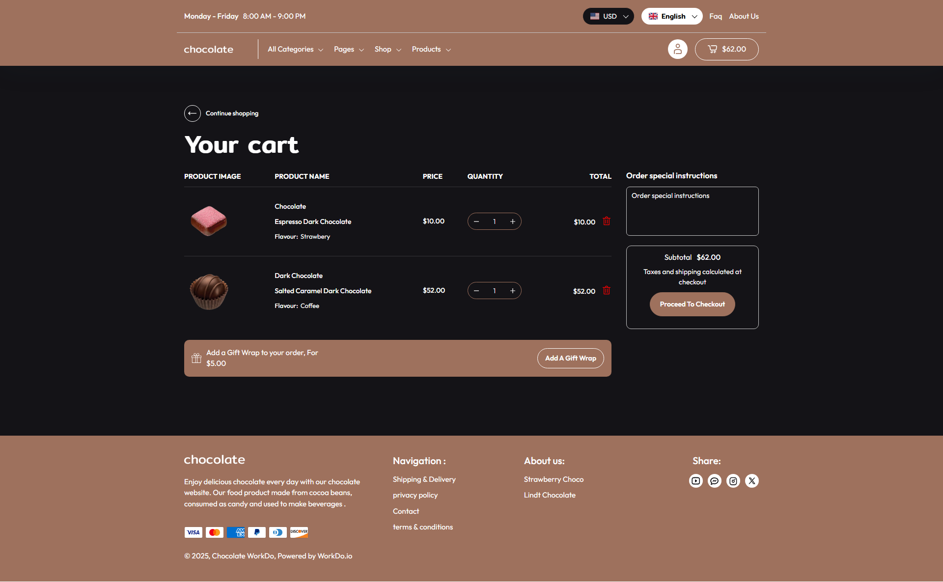 Chocolate - Shopify 2.0 Cake Shop Theme by WorkDo | ThemeForest