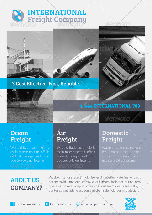 International Freight Flyer Template, Print Templates | GraphicRiver