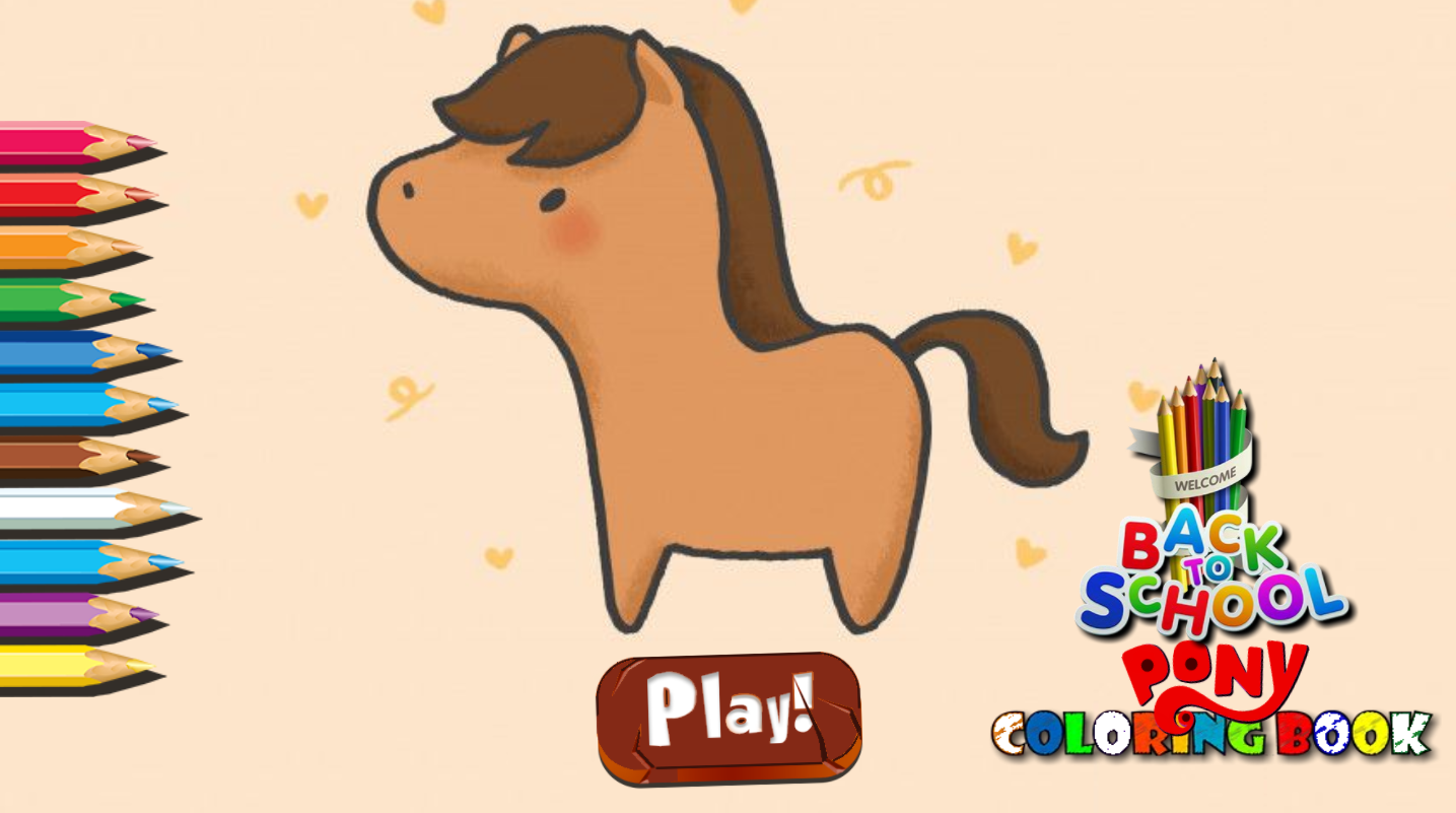Back to School Pony Coloring Book - HTML5 Game by Dominicious | CodeCanyon