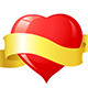 Glossy Red Hearts with Yellow Ribbon, Vectors | GraphicRiver