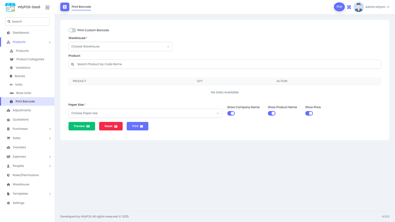 POS Saas for Multi Store / Outlets - Built on Laravel + React JS by infyomlabs