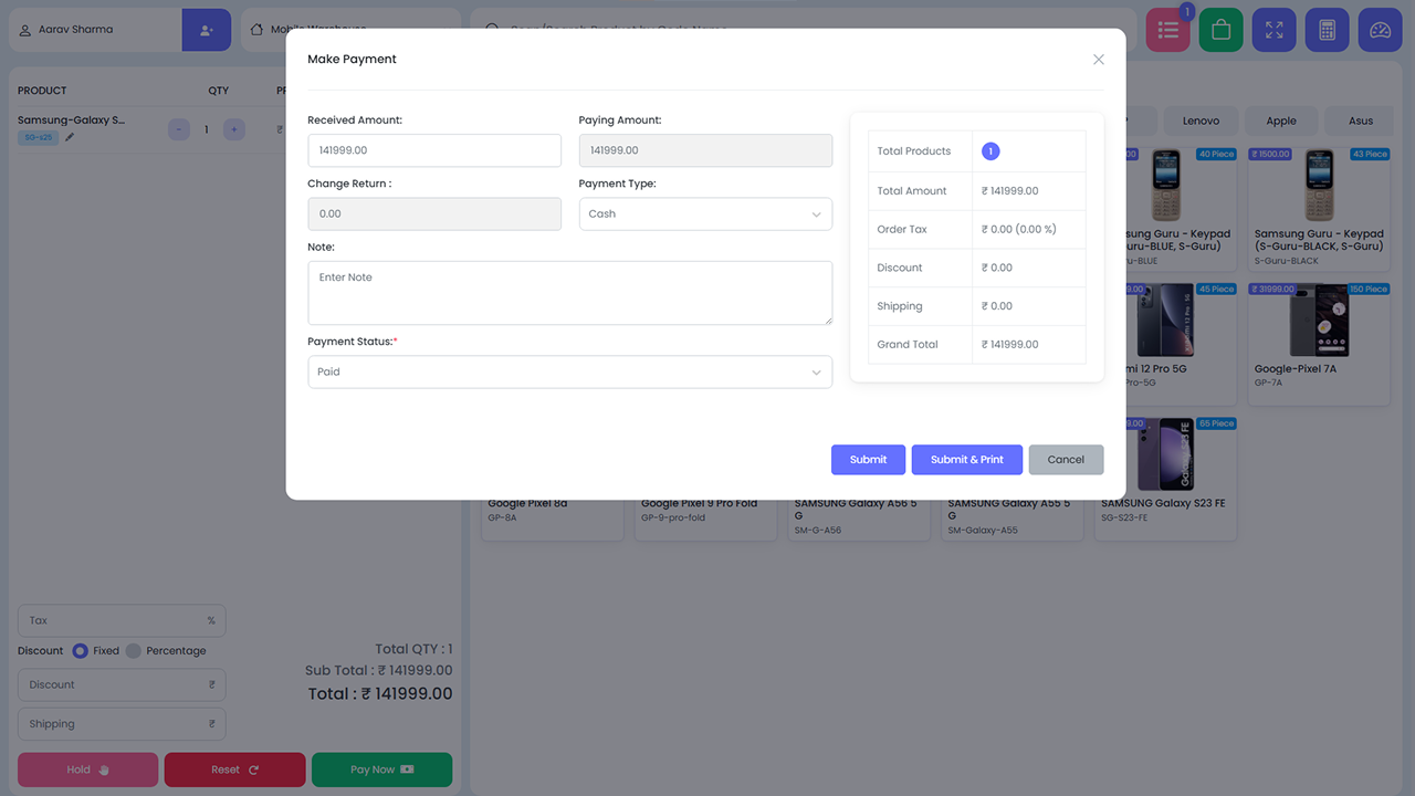 POS Saas for Multi Store / Outlets - Built on Laravel + React JS by infyomlabs