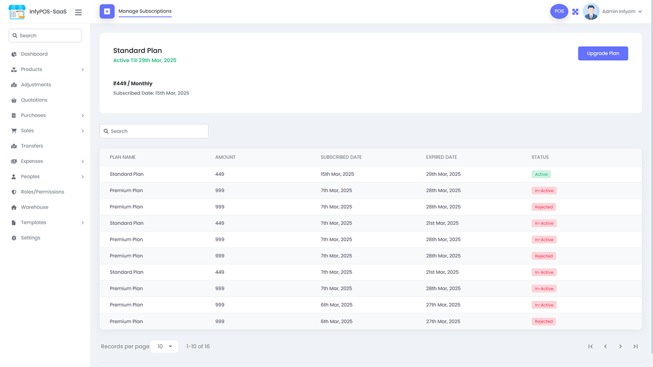 POS Saas for Multi Store / Outlets - Built on Laravel + React JS by infyomlabs