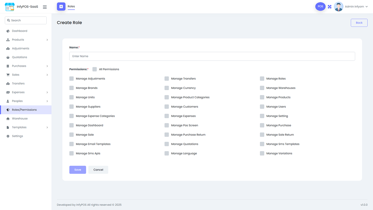 Pos Saas For Multi Store Outlets Built On Laravel React Js By Infyomlabs