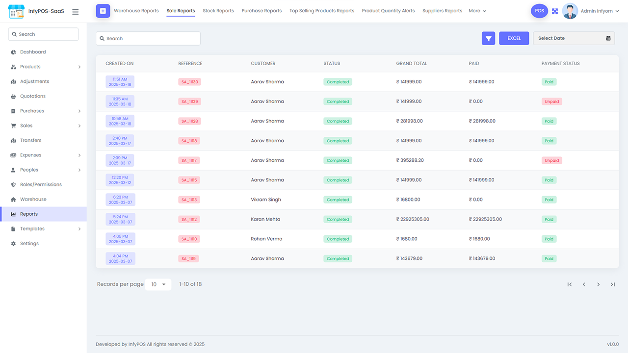 Pos Saas For Multi Store Outlets Built On Laravel React Js By Infyomlabs