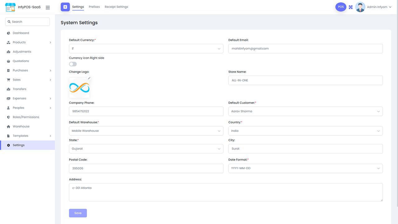 Pos Saas For Multi Store Outlets Built On Laravel React Js By Infyomlabs