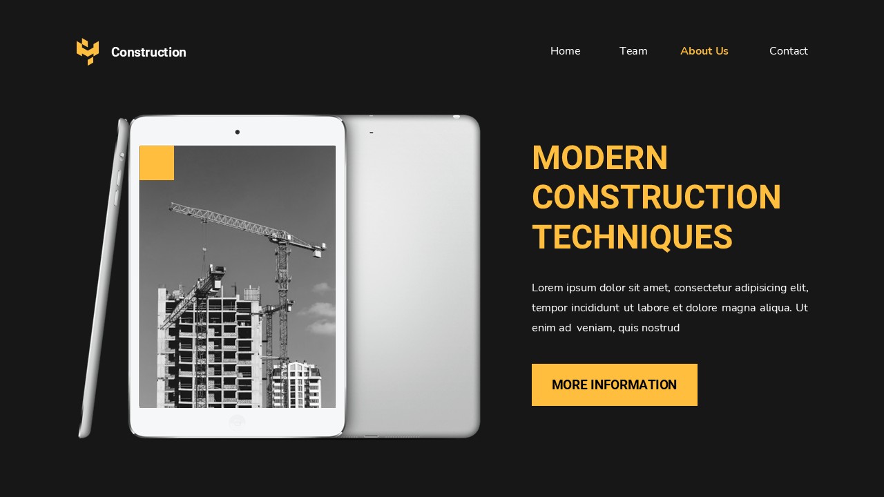 Construction Presentation Template, Presentation Templates | GraphicRiver