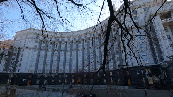 The Symbol of Politics in Ukraine Government Building, Stock Footage