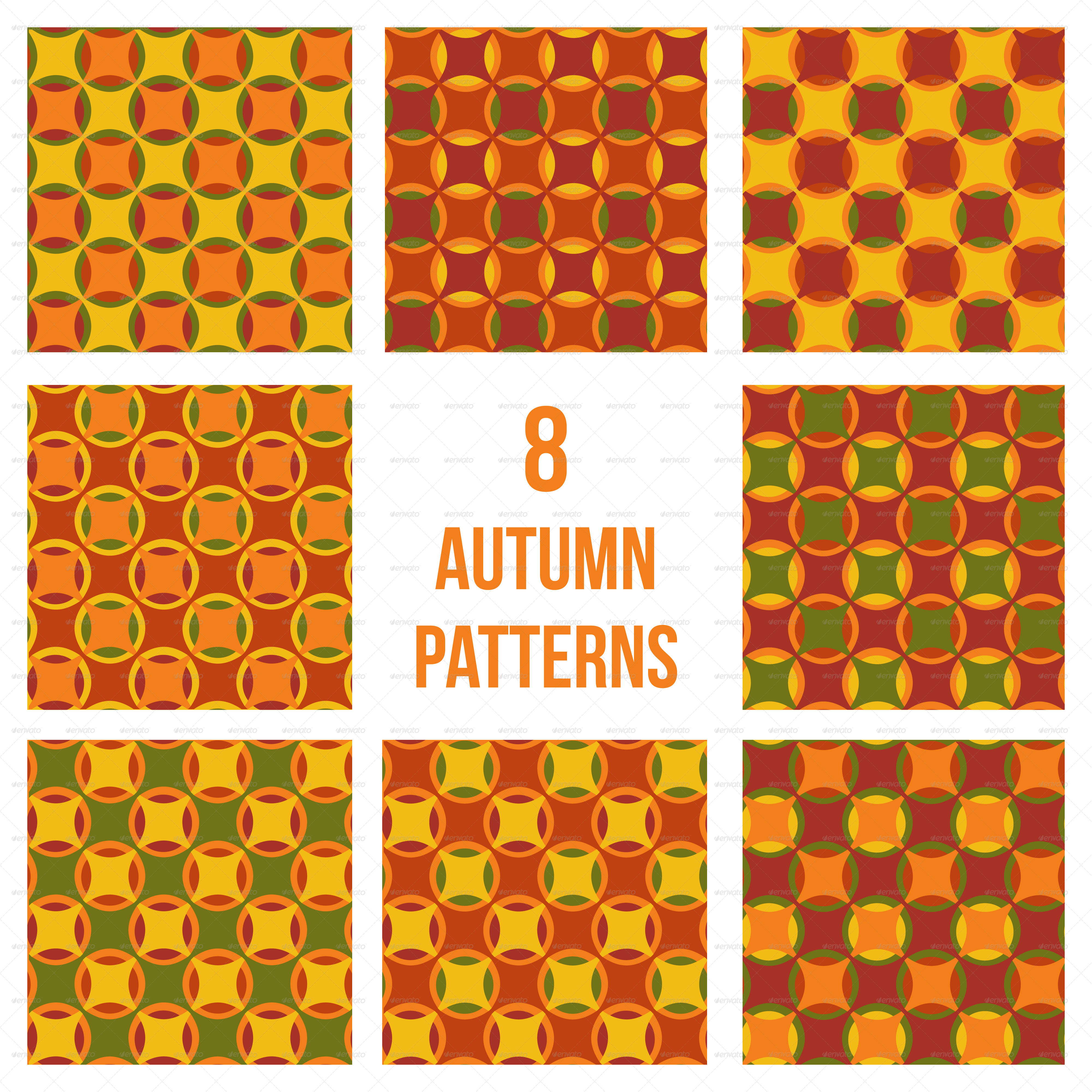 Season Geometrical Patterns in 32 colors, Vectors | GraphicRiver