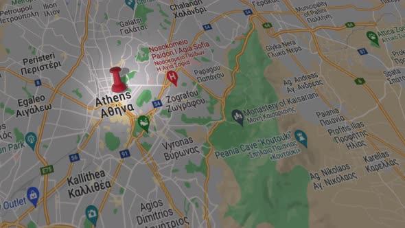 Athens On Map 4K, Motion Graphics | VideoHive