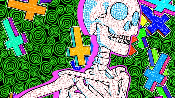 Pop fluorescent skeleton stop motion, Motion Graphics | VideoHive