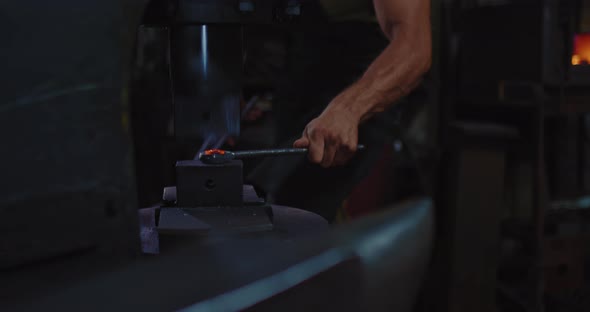 Processing Metal Detail By Automatic Forging Hammer in Modern Craft ...