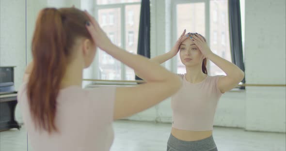 Exhausted Pensive Woman Staring at Mirror, Stock Footage | VideoHive