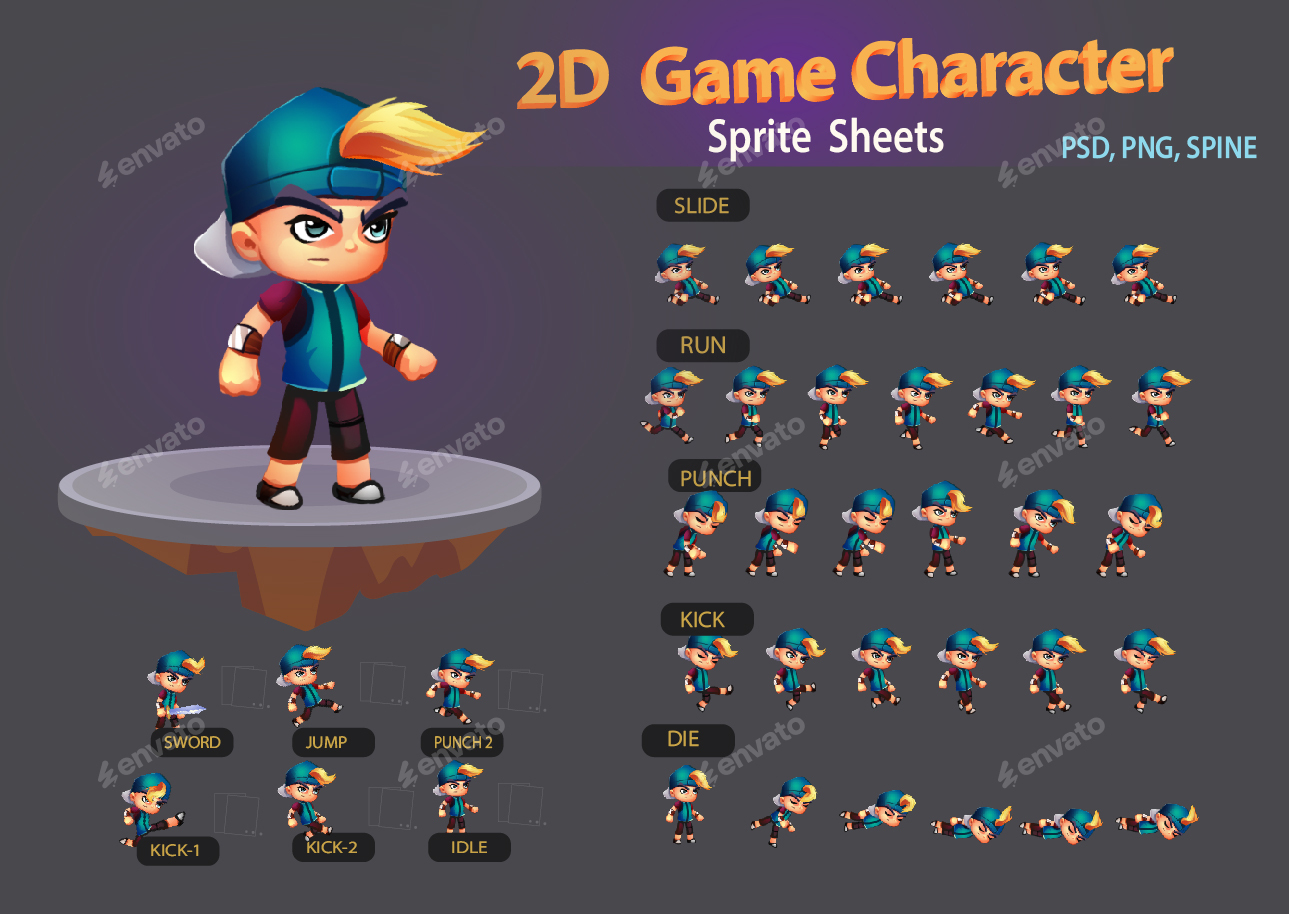 2D Game Character Sprites 03, Game Assets | GraphicRiver