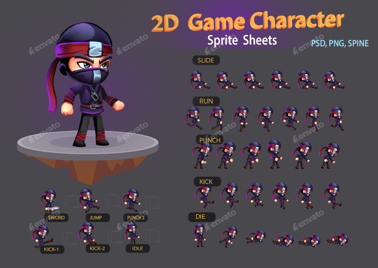 2D Game Character Sprites 04 Spine, Game Assets | GraphicRiver