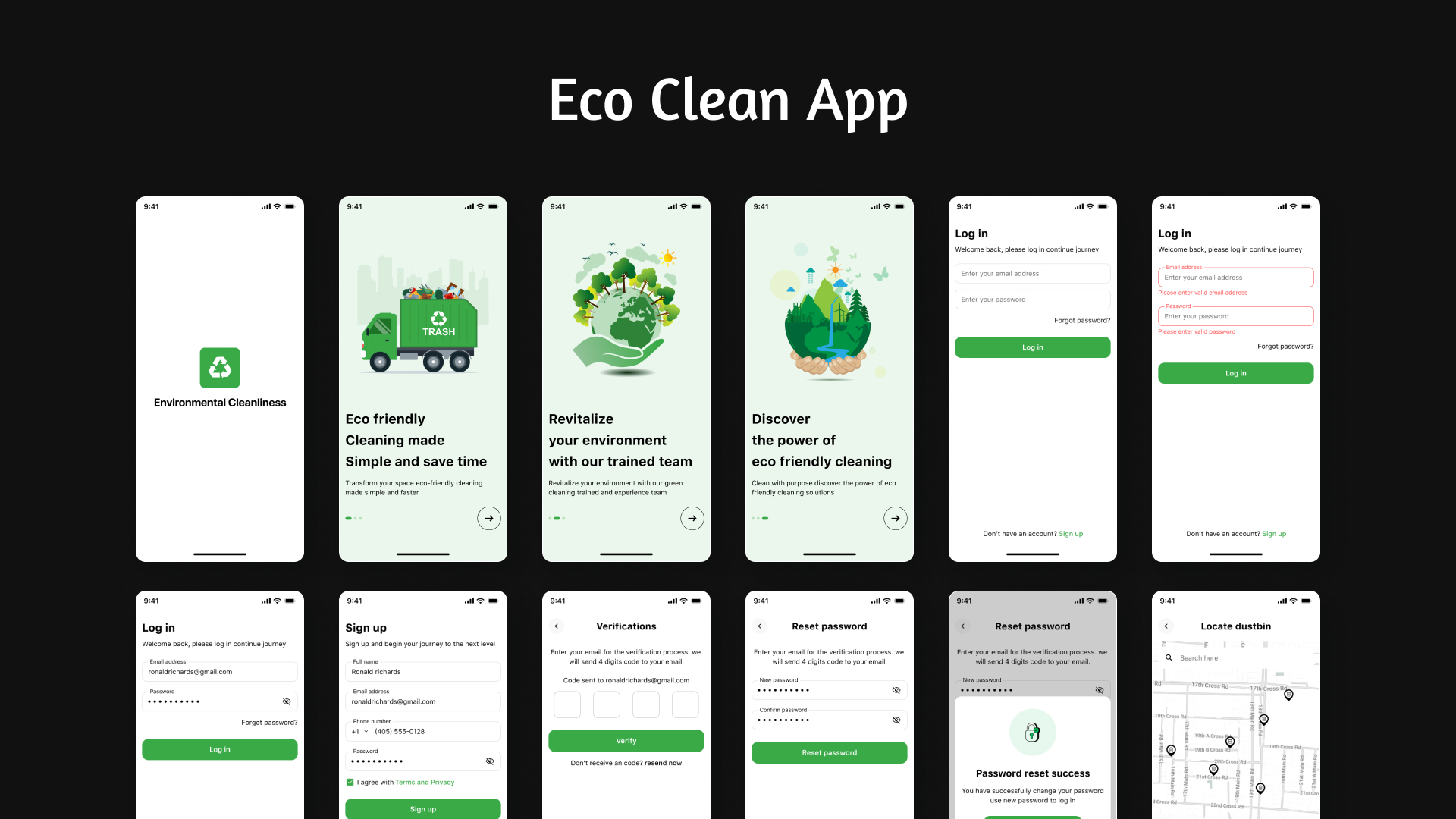 EcoClean App UI Template | Environment Awareness & Cleanliness App in ...